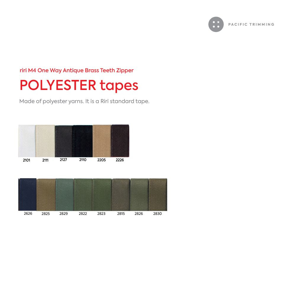 Riri Zipper M4 One Way Antique Brass Teeth Metal Zipper – Pacific Trimming